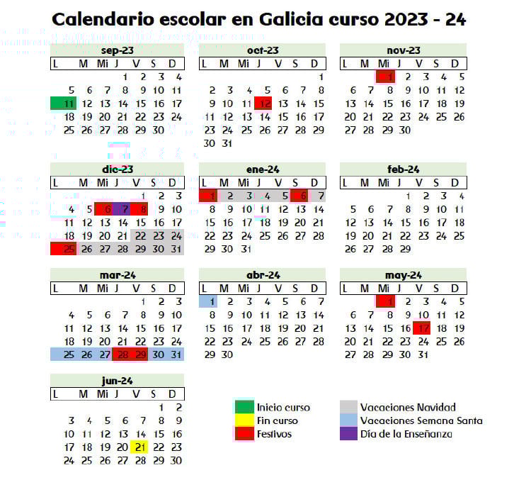Calendario Curso Escolar 2023 2024 Galicia - Image to u Calendario Curso Escolar 2023 2024 Galicia - Image to u